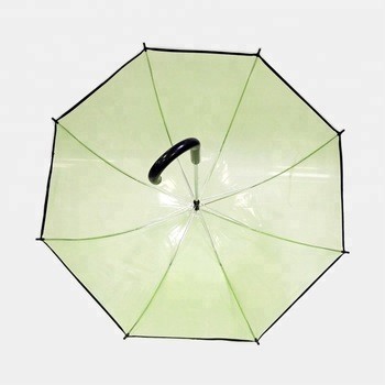 Poe Fabric Clear Plastic Rain Umbrellas , Transparent Dome Umbrella ...
